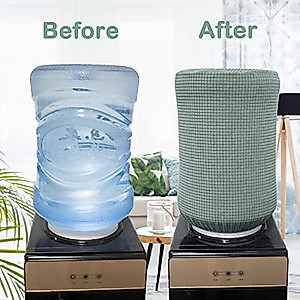Water Dispenser Barrel Dust Cover, Bucket Accessories Elastic Fabric Reusable Furniture Cover Bottle Protector Home Office Kitchen Water Dispenser Decoration for 5 Gallon Water Bottle (Green)