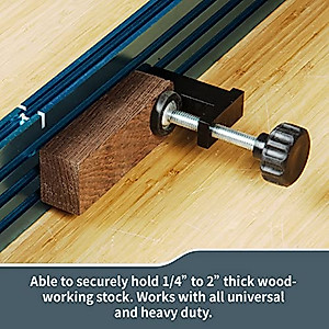 POWERTEC 71439 T-Track Clamp Vice | Hold Down Clamps for T-Tracks Accepting 5/16” or Larger hex head Bolts – 2 Pack