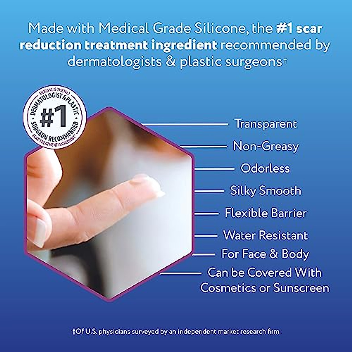 ScarAway Silicone Scar Gel, Helps Improve Size, Color & Texture of Hypertrophic & Keloid Scars from Injury, Burns & Surgery, Water Resistant, 10g (0.35 Oz)