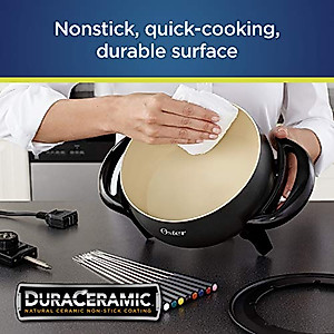 Oster Fondue Pot | Titanium Infused DuraCeramic Fondue Maker, Black