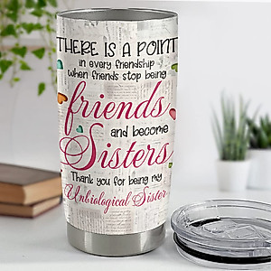 SANDJEST Personalized Best Friend Tumbler Unbiological Sister 20oz 30oz Tumblers with Lid Gift for Sister Best Friends Woman Girl Friendship Soul Sister Christmas Birthday
