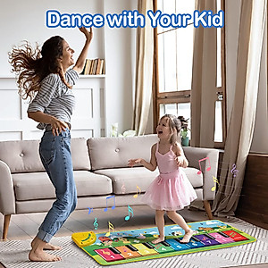 FOKI Floor Piano Mat for Toddlers, Baby Kid Sensory Educational Dancing Keyboard Carpet Animal Sounds Blanket Touch Playmat Musical Mats Birthday Toddler Toys for 1 2 3 4 5 Year Old Boy Girl Gifts