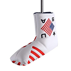 PLUSKER Golf Club Head Cover USA Flag and Eagle Pattern for Blade Putter Magnetic Closure Patriotic Headcover