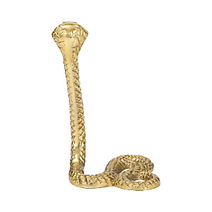 Sagebrook Home 10" Metal Snake Sculpture in Gold - Decorative Aluminum Statue for Creative Contemporary Home or Office Decor or Gift Idea