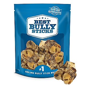 Best Bully Sticks All Natural Beef Knuckle Bones for Dogs - 5 Pack - Long Lasting Dog Bones for Aggressive Chewers