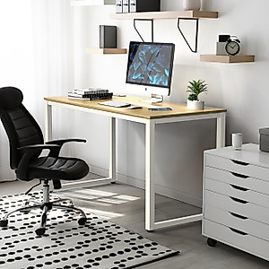 SHW Artwork Office 48-Inch Computer Desk, Oak