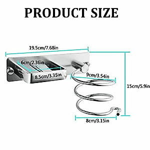 Hair Dryer Holder Wall Mount,Blow Dryer Organizer Wall Mounted Flat Irons,Curling Wands Save Space & Easy to Install Multi-Functional Hair Dryer Rack for Bedroom & Bathroom (Aluminum, Black)