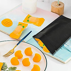 STUs 100 Pack Smell Proof Bags - 3.1 x 5.1 Inch Resealable Stand-Up Mylar Bags Foil Pouch Double-Sided Pouch Matte Black