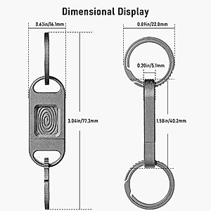TISUR Quick Release Keychain,Titanium EDC Pull Apart Key Chain,Detachable Carabiner Keychain with 2pcs Titanium Key Rings