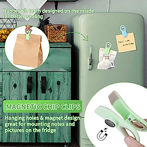 Leezmark 11 Pcs Chip Clips, Bag Clips for Food Storage, Assorted Sizes Potato Chip Clips Magnetic Bag Clips for Chip Bread Snack Clips, Heavy Duty Bag Sealing Clips Food Clips