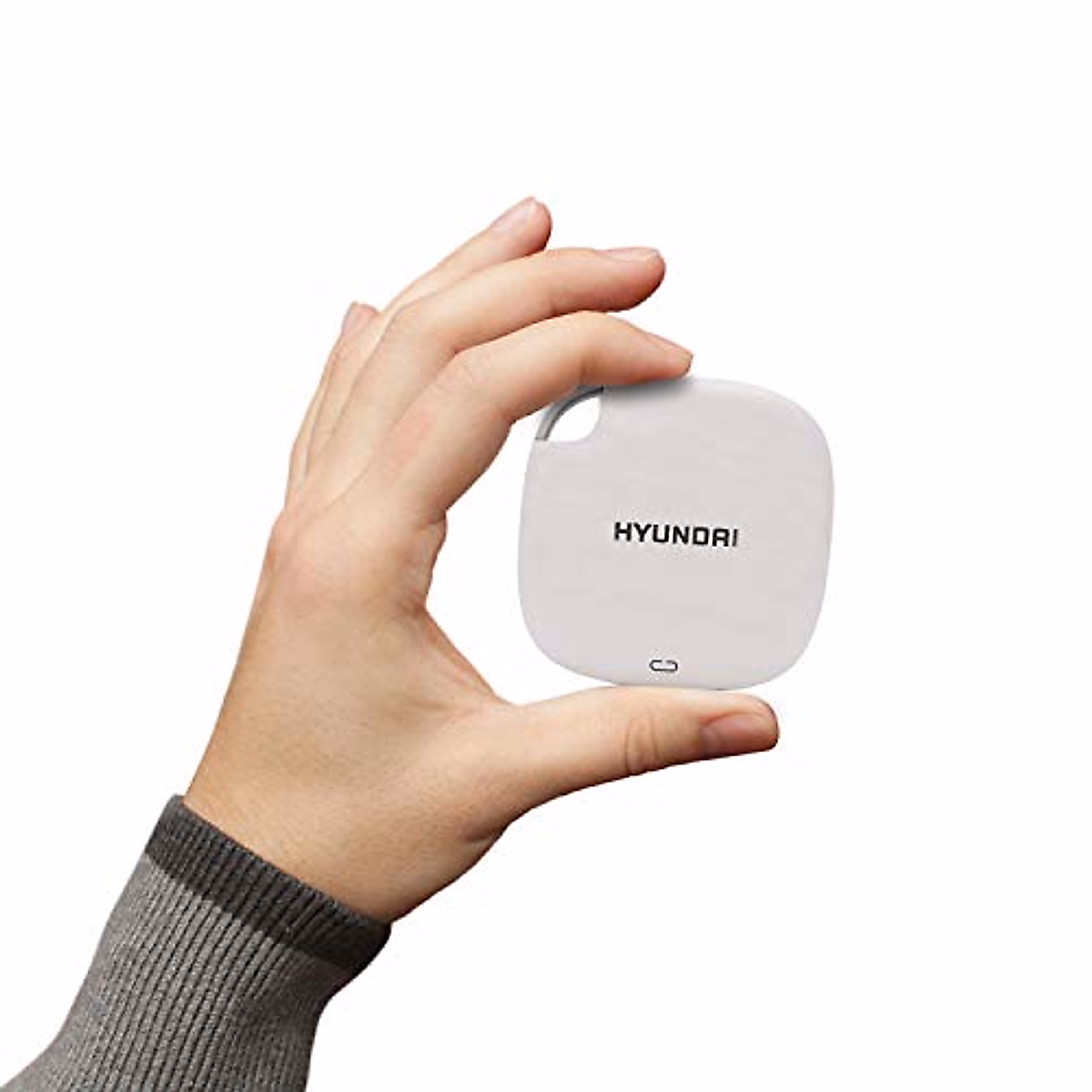 Hyundai 512GB Ultra Portable Data Storage Fast External SSD Pearl White, PC/MAC/Mobile- USB-C/USB-A, Dual Cable Included HTESD500PW