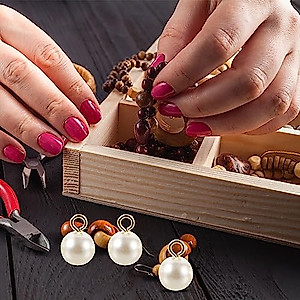 EXCEART 100pcs Faux Pearl Beads 10mm Peal Pendant Charms for Dangle Earrings Necklace Bracelet DIY Jewelry Making Accessories