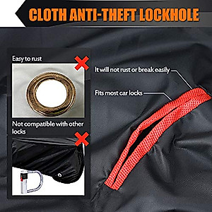 MICTUNING Motorcycle Cover Waterproof Outdoor 210D Oxford 104 Inch All Season Universal - Dirt Bike Cover Sun Protection Tear-Proof Windproof with Cloth Lock-Holes & Reflective Strip(104’’×41’’×49’’)