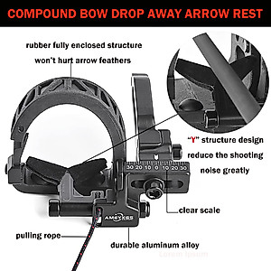 ZSHJGJR Archery Arrow Rest Full Containment Drop Away Arrow Rest Right Hand for Compound Bow Hunting Shooting Archery Accessory