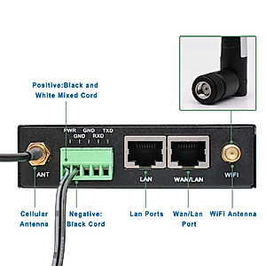 4G VPN Router, Industrial 4G LTE WiFi Router 3G/4G Yeacomm YF325 Wireless Modem Router Unlocked with Dual Sim Card Slot, External Antenna Cellular Modem in North/South America, NOT for Verizon