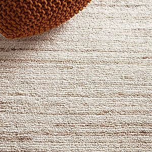 Safavieh Casablanca Collection 3' x 5' Beige/Ivory CSB792B Handmade Solid Wool 0.8-inch Thick Area Rug