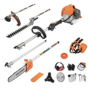 PROYAMA Powerful 42.7cc 5 in 1 Multi Functional Trimming Tools,Gas Hedge Trimmer,Weed Eater,String Trimmer, Brush Cutter,Pole Saw with Extension Pole