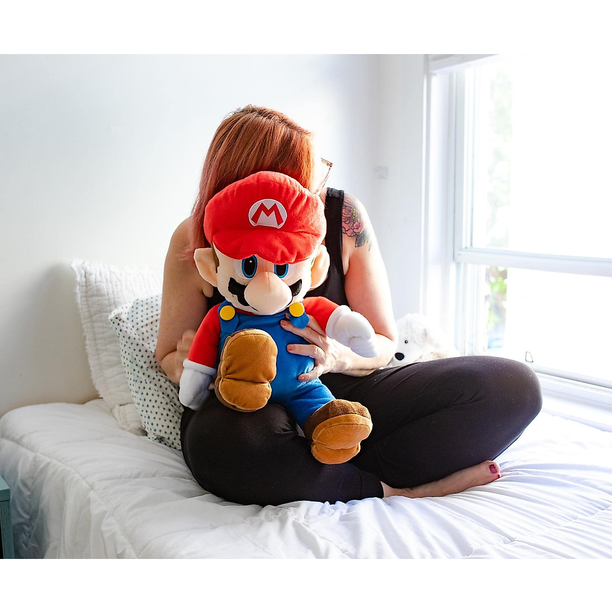 Super Mario Bros. The Real Thing 22-Inch Plush Pillow, Mario Plushie Toy | Decorative Pillows for Bed, Kids Room Essentials, Home Decor Accessories | Video Game Gifts And Collectibles