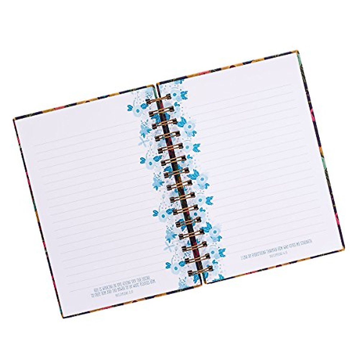 Christian Art Gifts Journal w/Scripture Grace Upon Grace John 1:16 Bible Verse Pink Floral Inspirational Wire Bound Spiral w/ 192 Lined Pages,