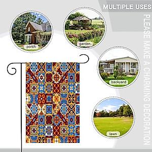 Double-sided garden flag Mexican Talavera Ceramic Tile Pattern Outdoor Flag Garden Flag Yard Outdoor Decoration （12×18in）.