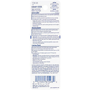 Maybelline New York Cover Stick Corrector Concealer, Yellow Corrects Dark Circles, 0.16 oz.