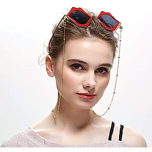 HEIDKRUEGER 10 Pieces Eyeglass Chains String Holders for Women Men Gold Link Necklace Around Neck Glasses Mask Chain Lanyard Eyewear Retainer Accessory Chain