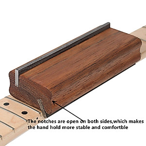 TAOZUA Guitar Fret Beveling File for Fret End Dressing, Hard Merbau Made Guitar Fret Crowning End Bevel File 35/90 Degree Luthier File Too