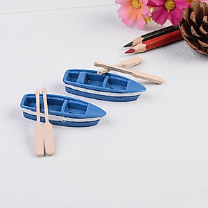 Ciieeo 2 Sets Micro Boat Micro Landscape Ornament Miniature Boat Micro Landscape Boat Mini House Boat