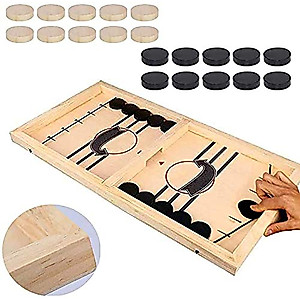 Fast Sling Puck Game Paced,Tinfence Table Desktop Battle,Winner Board Games Toys for Adults Parent-Child Interactive Chess Game (22.7 x 12.5 in)