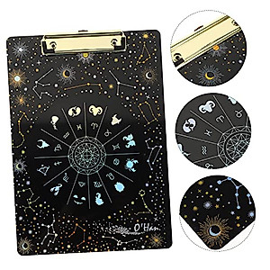 3pcs Portable Clip Document Fashion Paper Exam Low Convenient Pattern Practical Storage Teacher for Office Board Writing Decorative Clipboards with File