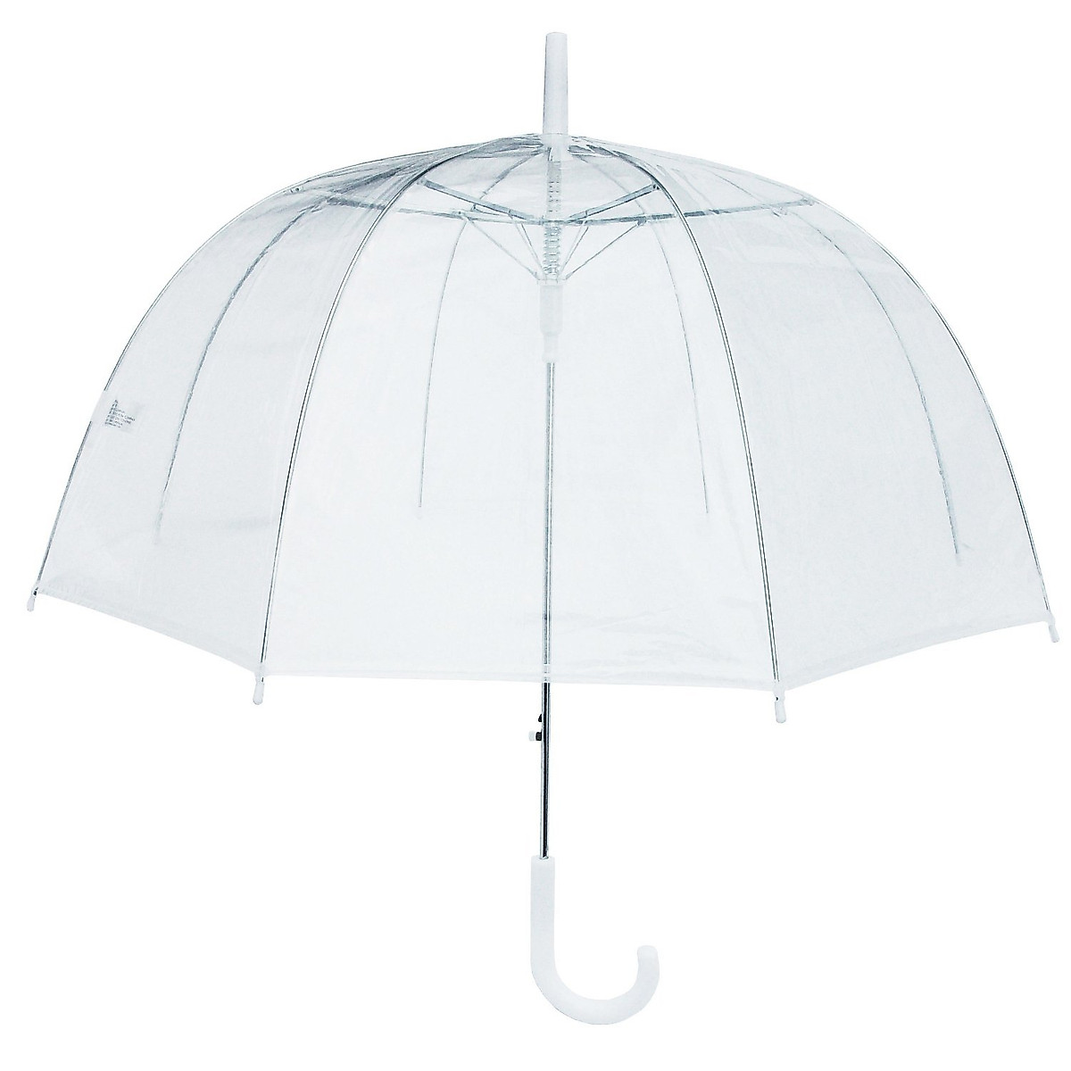 (6 Pack) 46" Adult Clear Bubble Rain Umbrella Manual Open Fashion Dome Shaped European Hook Handle