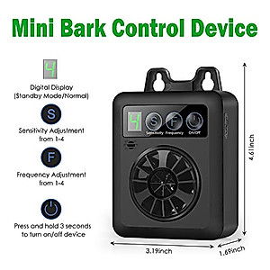 NOLTSE Rechargeable Dog Barking Control Devices, Automatic Anti Barking Device, 4 Levels Ultrasonic Dog Barking Deterrent, USB Charging & Waterproof, 50Ft Effective & Safe Bark Box for Indoor Outdoor