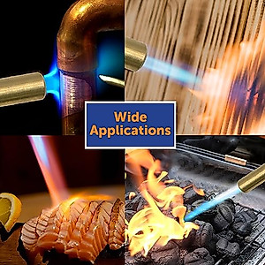 Flame King FK-028CGA High Intensity Propane Torch Head for Soldering, Brazing, Plumbing, Lighting Charcoal/Fire Pits,Compatible with 1LB Cylinders, MAPP, and MAP-PRO