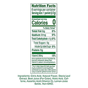 TRUE LEMON Energy Wild Cherry Cranberry Drink Mix,No Preservatives, No Artificial Sweeteners, Gluten Free Water Flavor Packets & Water Enhancer with Stevia, 6 Count (Pack of 12)