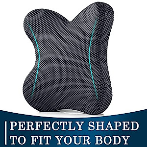 Eyamummo Coccyx Seat Cushion and Back Cushions Combo for Office Chair, Pure Memory Foam Ergonomic Seat Cushions and Orthopedic Lumbar Support Pillow for Tailbone, Lower Backache Sciatica Comfort