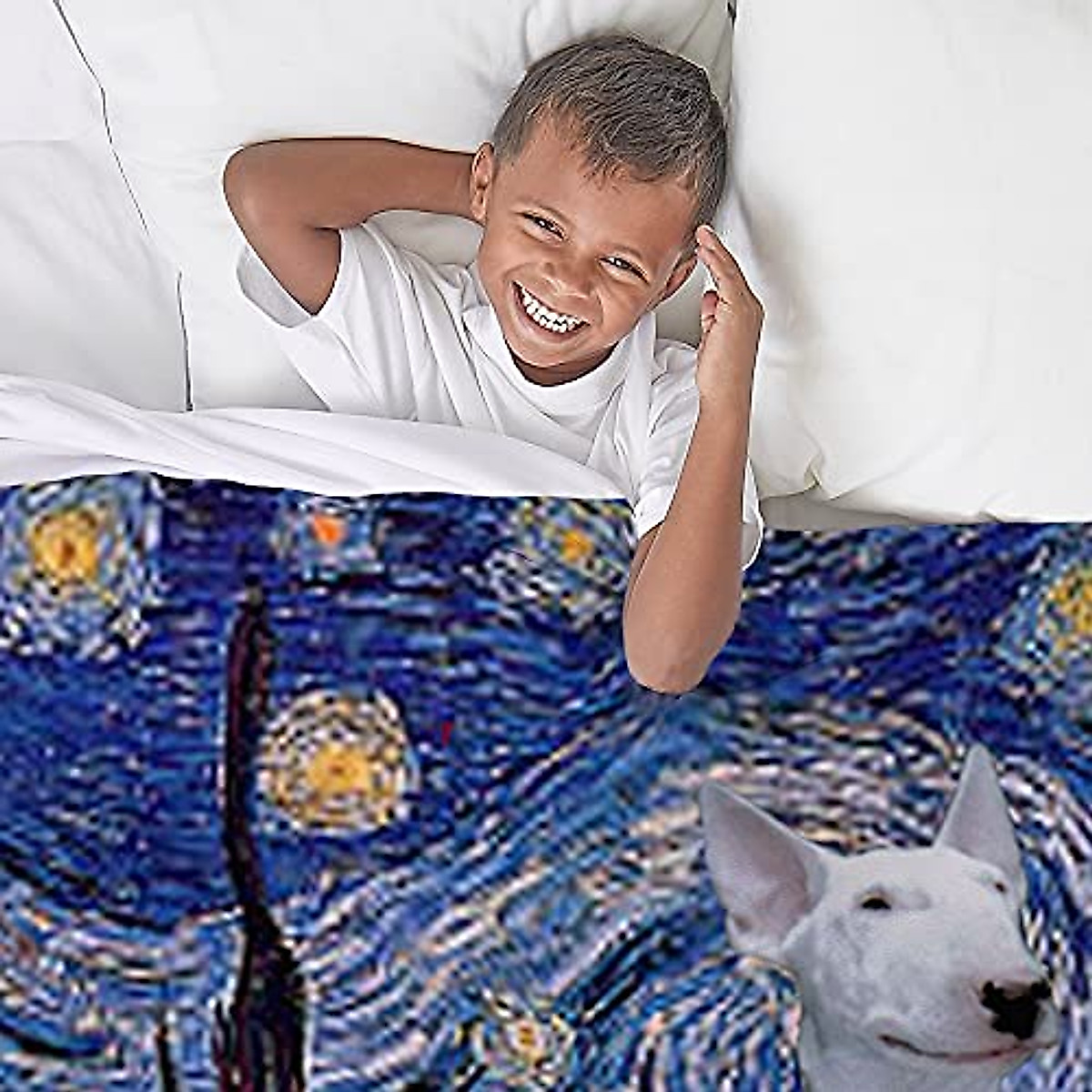 CafePress Starry/Bull Terrier (#4) Throw Blanket Super Soft Fleece Plush Throw Blanket, 60"x50"