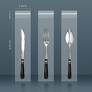 Nistar Self Sealing Pretzel Rod Bags, 100Pcs 2x10 Inch Clear Cellophane Plastic Bags, Resealable Treat Bags Self-Adhesive for Packaging Candy, Popsicle, Pen, Tableware, Candle ect