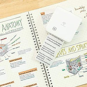 Phomemo M02 Pro Pocket Printer - with 3 Rolls Transparent White Paper， Compatible with iOS + Android for Plan Journal, Study Notes, Art Creation, Work, Gift