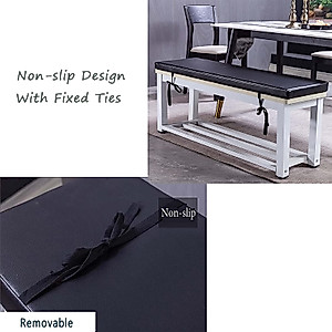 Leather Bench Cushion, Waterproof Non-Slip Sofa Settee Soft Chair Cushion, Long Rectangle Loveseat Seat Mattress for Outdoor/Indoor/Garden/Patio/Dining 48x14inch,Brown