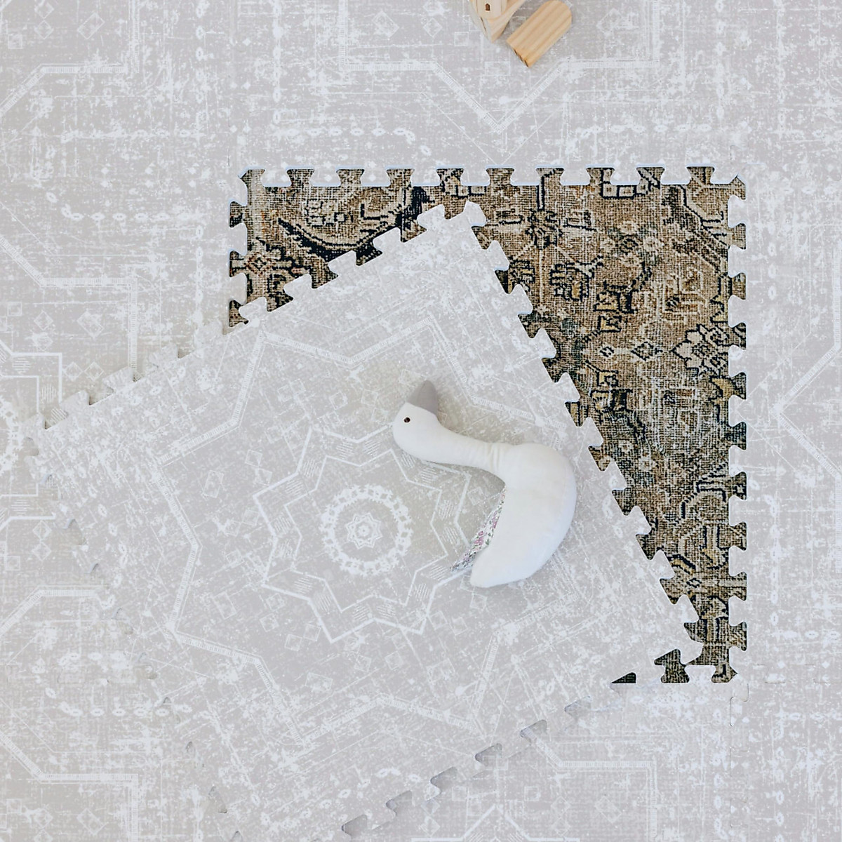 Little Landings Baby Play Mats for Floor - Layla (4x6ft) - Premium EVA Foam Play Mat for Babies & Toddlers - Perfect for Tummy Time, Crawling, Playroom - Stylish & Comfortable Kids Play Mat