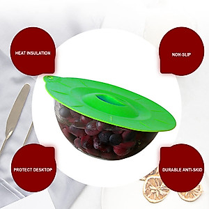 Set of 5 Silicone Lids,Heat Resistant, Microwave Splatter Covers, Reusable Food Suction Lids for Cups, Bowls, Plates, Pots, Pans, Skillets, Stovetops, Ovens, L, XL) BPA-Free -Multicolor