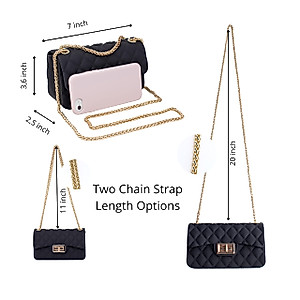 Bella Luna Mini Candy Color Quilted Jelly Purse Crossbody Bag or Shoulder Bag for Women Teens or Girls (Matte Gold)