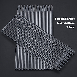 Kamehame 30 Pieces Acrylic Candy Apple Sticks 6 Inch Clear Pointed Acrylic Rods for Cake Pops or Dessert Caramel Apple Chocolate Covered Apples 6mm Diameter