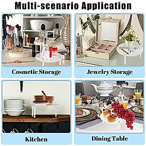 6 Packs Clear Acrylic Cake Stand Round Cupcake Dessert Cake Holder Stand Set Cake Display Stand Set for Cupcake Dessert Cake Pizza Birthday Wedding Party Baby Shower Servings Platter Tower Decoration