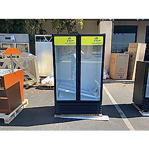 Commercial Refrigerator Glass 2-Door Merchandiser Display Cooler Case Fridge 67"Height NSF, 38 inches width, 16.5 cuft 110V, Restaurant LC-600A