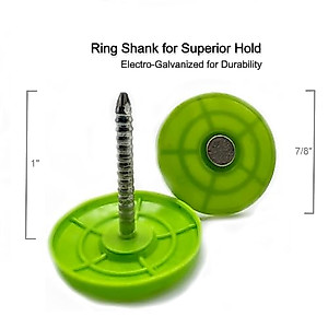 UberQuiet MLV Cap Nails, 1-inch, for Installation of Mass-Loaded Vinyl Noise Barriers, Small (250 pcs)