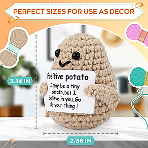 Crochet Positive Potato - Emotional Support Potato Positive Crochet New Years Gifts Small Potatoes Emotional Support Plush Crochet Potato Positive Tiny Potato Toy - Positive Potato Crochet Gifts