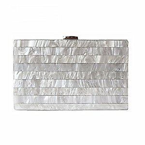 Dirmmis Brand Fashion Woman Evening Bags New Marble Solid Party Clutch Elegant Wedding Wallet Luxury Acrylic Handbag, White