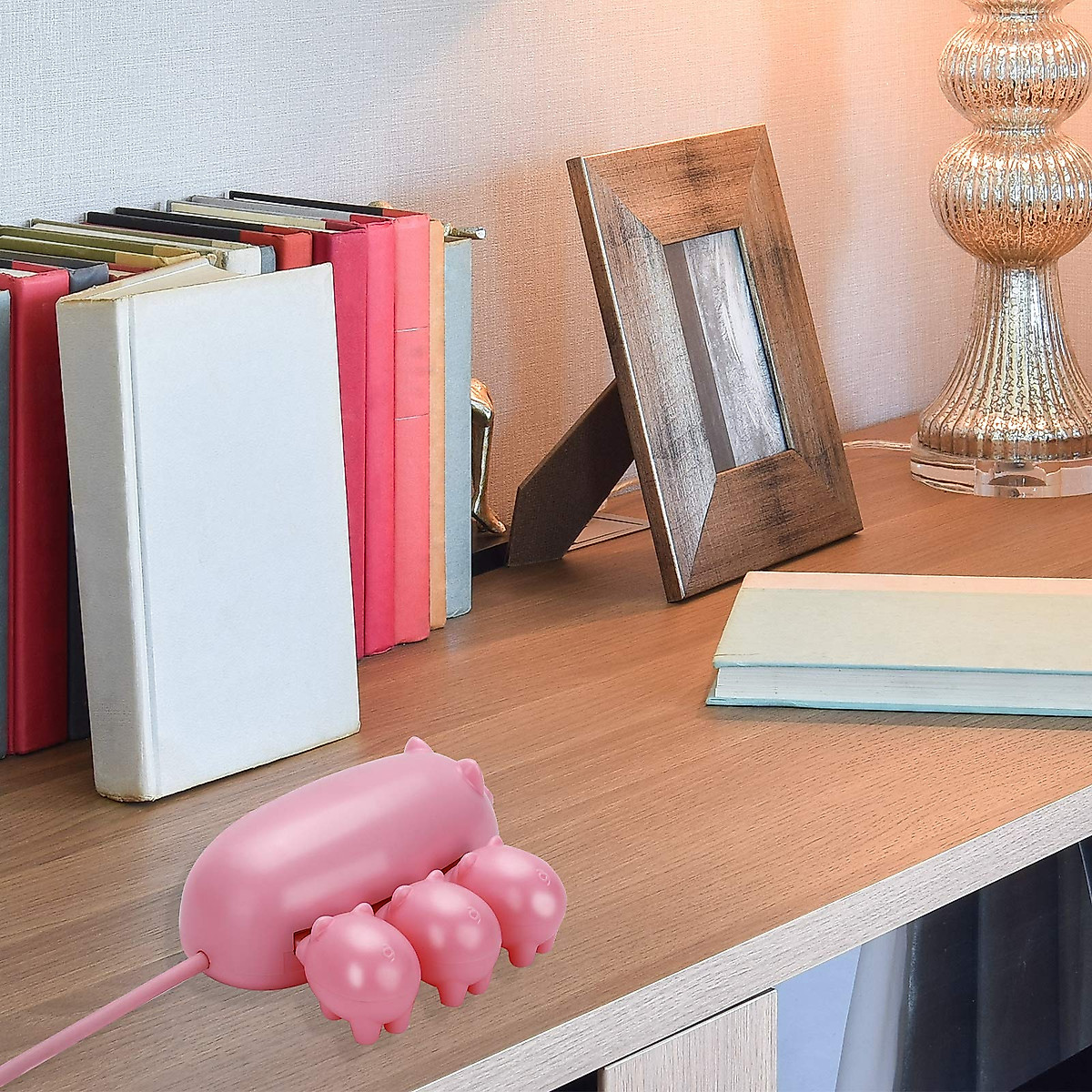 JoyReken Pink Pig USB Hub, 3-Port Cute USB Hub with 3 Piglet Decoration Lids, Perfect Pig Stuff & Gifts for Pig Lovers, USB Splitter for Hard Drives, Mouse, and Keyboard.