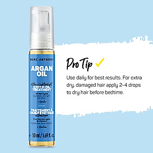 Marc Anthony Exotic Argan Oil Treatment with Keratin - Ultra-Lightweight Hair Oil Treatment Hydrates & Strengthens for Shiny, Healthy-Looking Hair for All Hair Types - Sulfate & Paraben Free